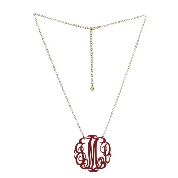 Acrylic Script Monogram Necklace by Moon and Lola – Blue Beetle